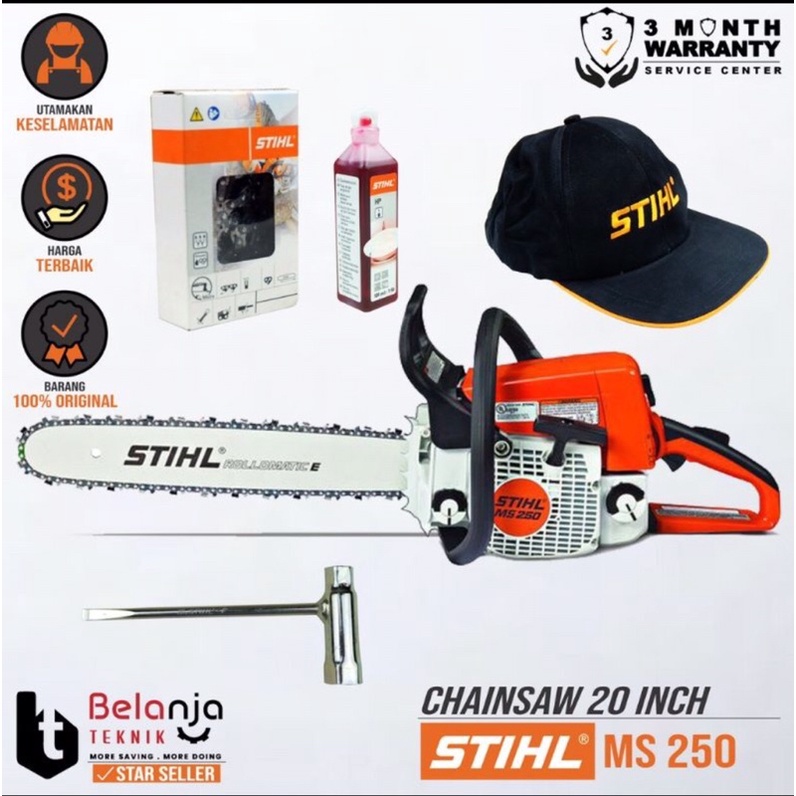 Jual Mesin potong kayu STIHL MS 250 ukuran 20 inch Chainsaw stihl ms250 ...