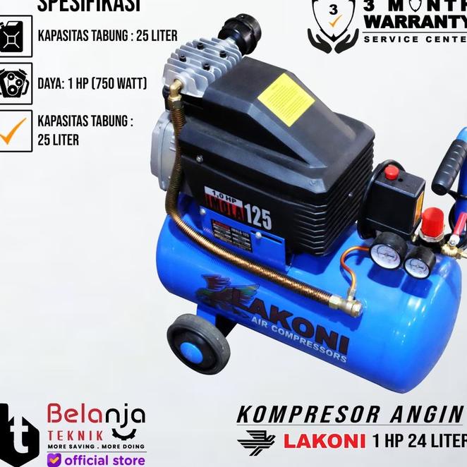 Jual LAKONI AIR KOMPRESSOR IMOLA 125 1 HP 25 LITER KOMPRESSOR ANGIN 1HP ...