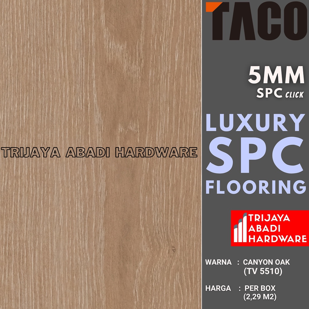 Jual Taco Lantai SPC 5mm Motif Kayu Sistem Klik Tanpa Lem Click System ...
