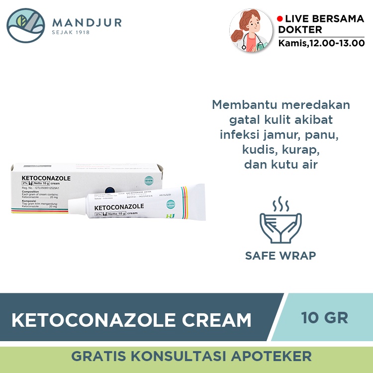 Jual Ketoconazole Cream - Salep Gatal, Panu, Kudis, Kurap, Kutu Air, Eksim | Shopee Indonesia