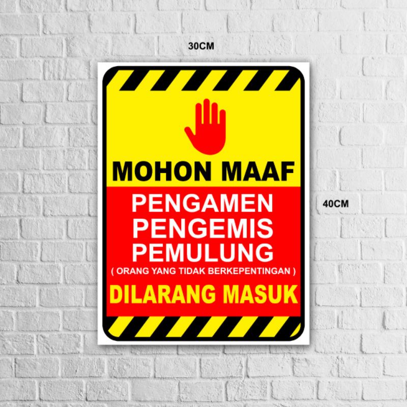 Jual SPANDUK DAN STICKER PENGAMEN DILARANG MASUK | Shopee Indonesia