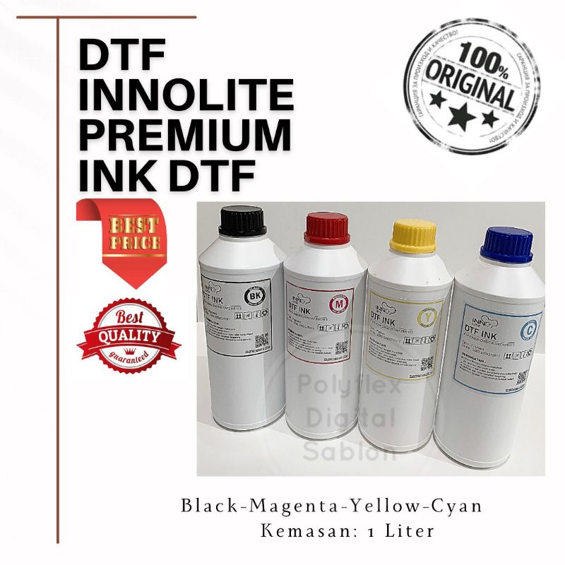 Jual Tinta DTF Premium Innolite color CMYK kemasan 1 Liter Hasil wana ...