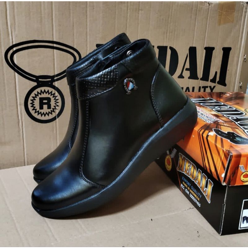 Jual SEPATU KULIT WANITA PDH BOOTS POLWAN SECWAN PNS SEPATU CEWEK ...