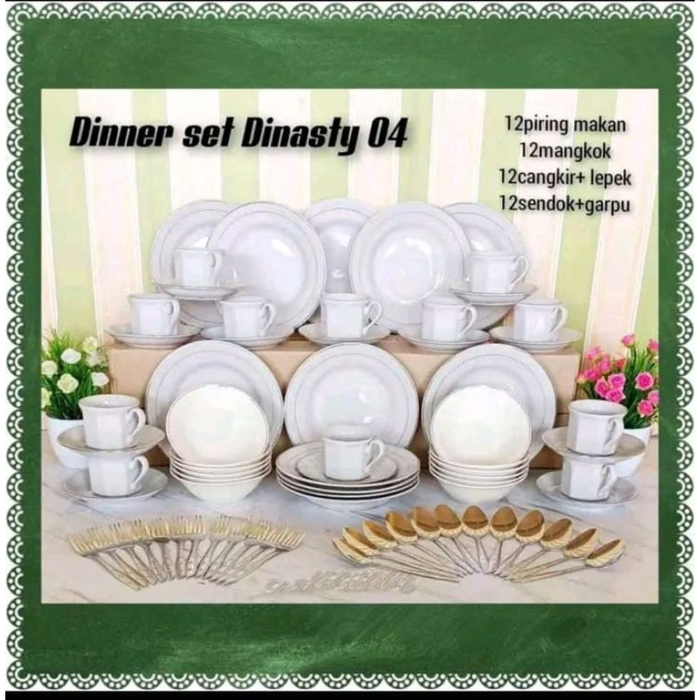 Jual Paket Piring Dinner Set Dinasty Piring Set Putih | Shopee Indonesia