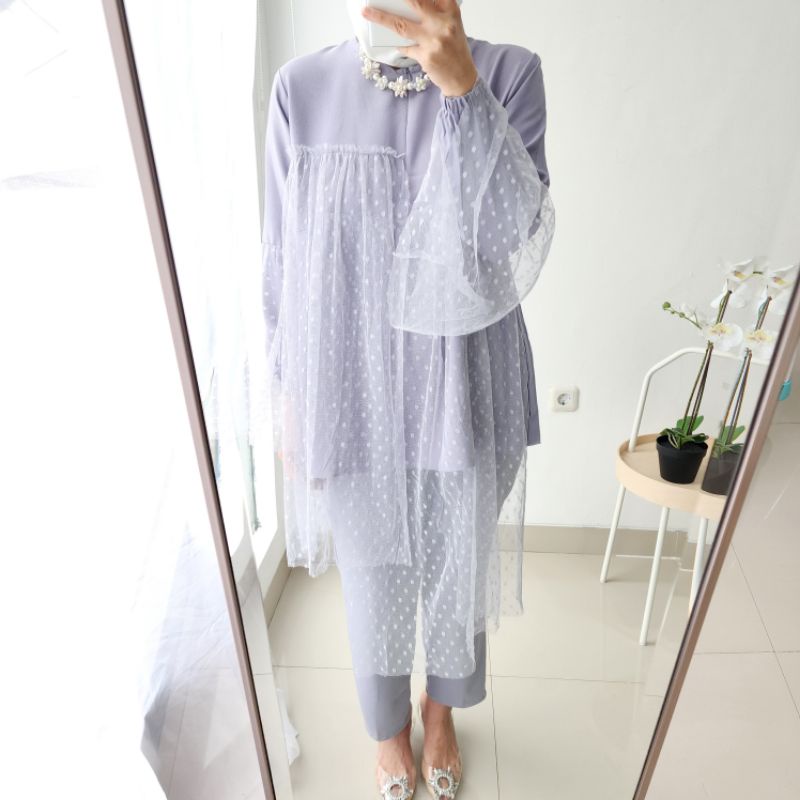 Jual Emikoawa Tunik Tile Dot Baju Lebaran Kondangan Tille Mewah ...