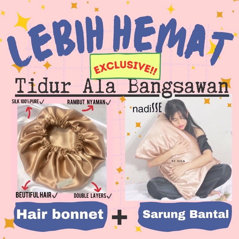 Jual HAIR BONNET PURE CAP HIGH QUALITY BY SV - HAIR BONNET - SILK SATIN ...