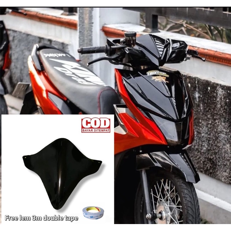 Jual Visor motor bahan akrilik honda beat fi esp tebal hitam pekat plus ...