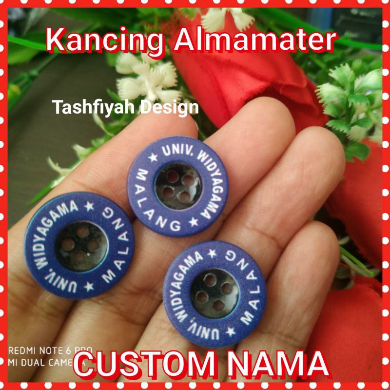 Jual Kancing baju custom nama label merk sendiri almamater | Shopee ...