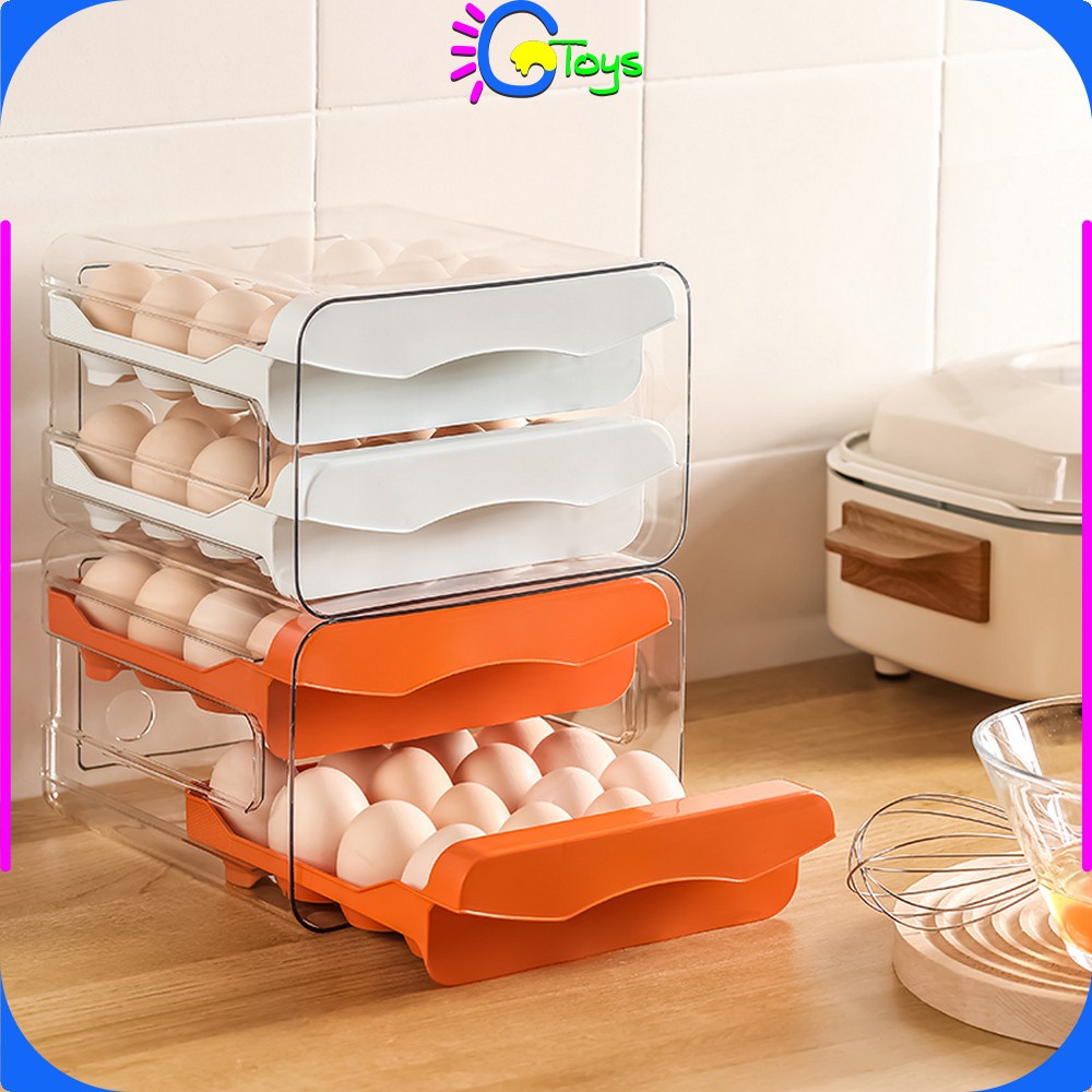 Jual CR-C410 Tempat Telur 2 Tingkat Egg Storage Box Organizer / Rak ...