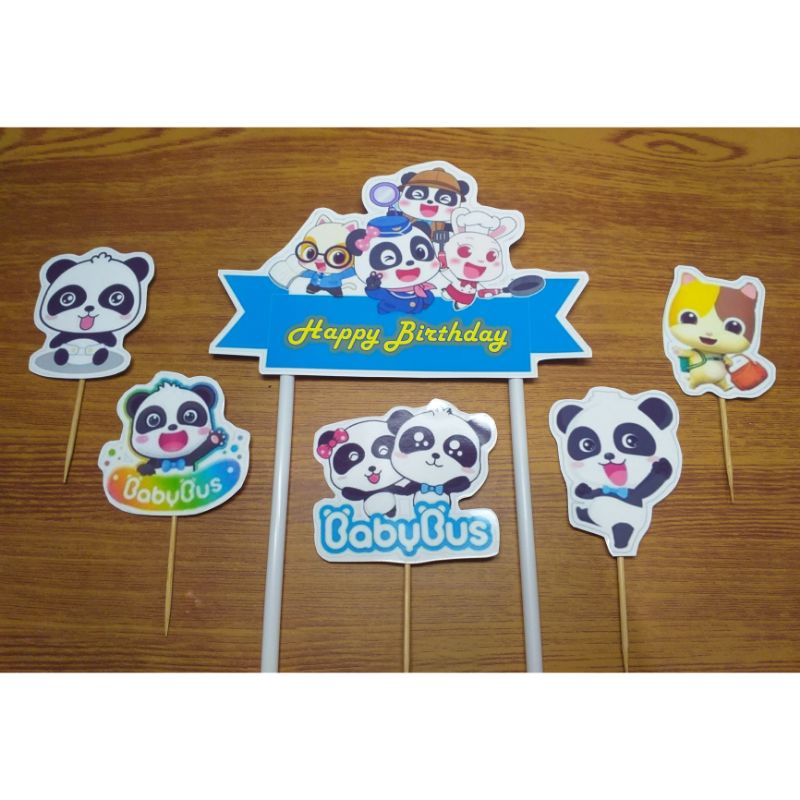 Jual Toppercake hiasankue ulangtahun happybirthday babybus | Shopee ...