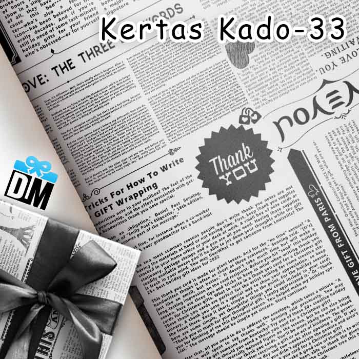 Jual Kertas Kado Koran Newspaper Samson Abu Putih Korea Pembungkus ...
