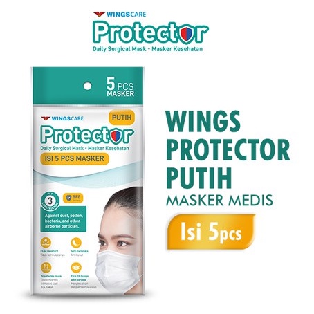 Jual Masker Sensi protecktor Earloop Surgical Face Mask isi 6pcs hijau ...