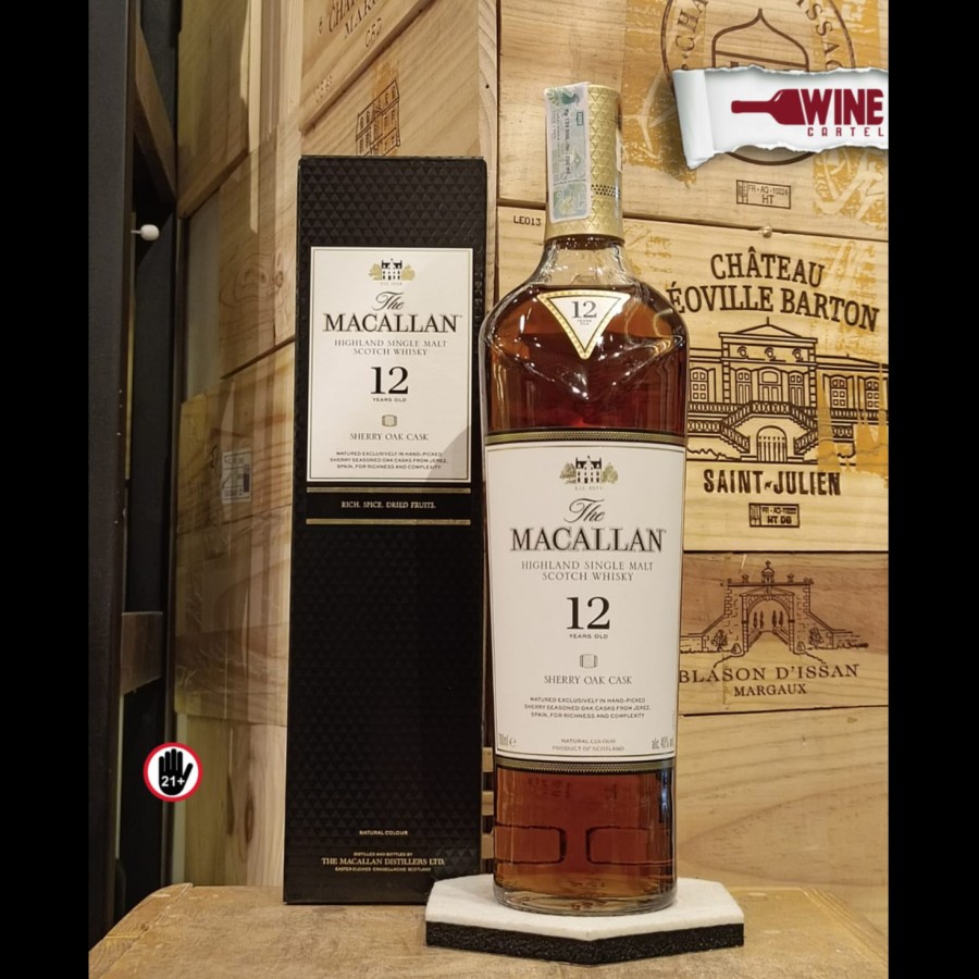 Jual WHISKY The Macallan 12 YO Sherry Oak - Highland Single Malt Whisky ...