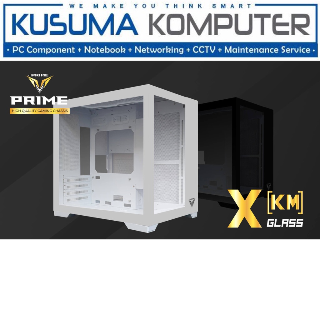 Jual Casing Prime X-[KM] Glass Black PRIME X KM Micro ATX Casing PC ...