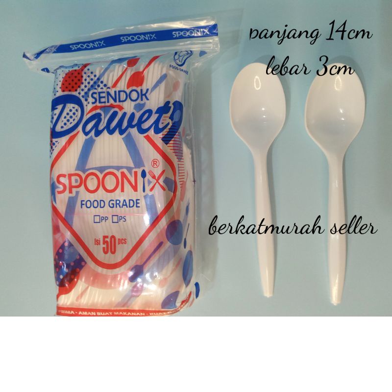 Jual Sendok bulat, bubur, dawet plastik Spoonix isi 50 pcs | Shopee ...