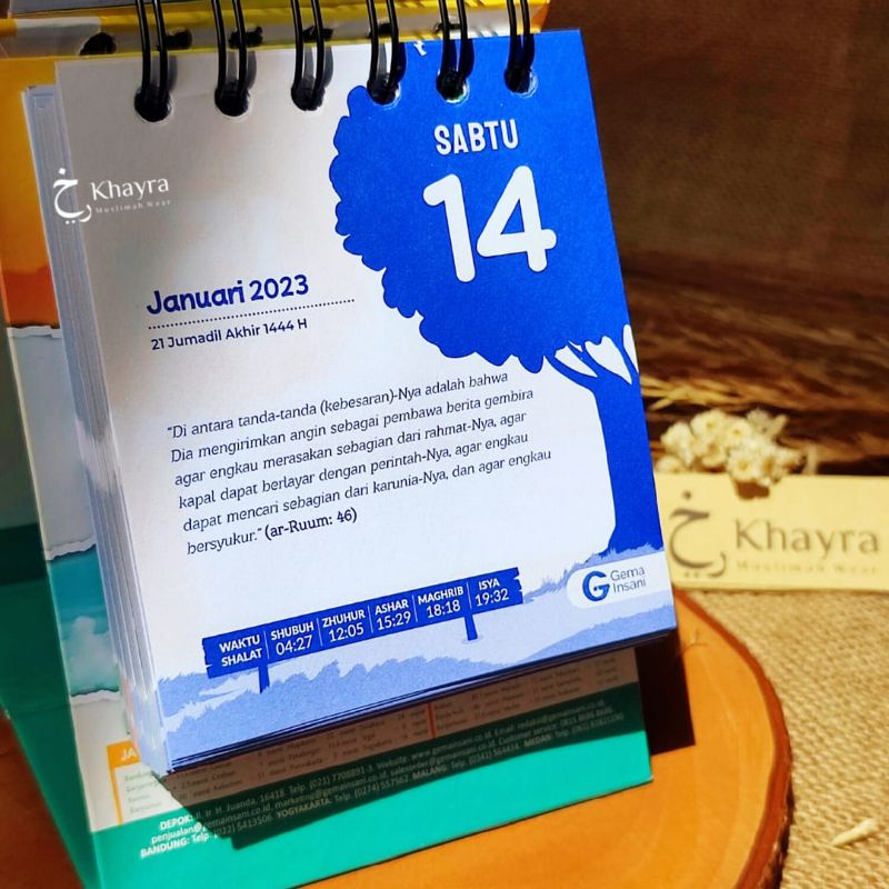 Jual Kalender Harian Sobek Kalender Hijriyah 2023 Kalender Kekinian ...