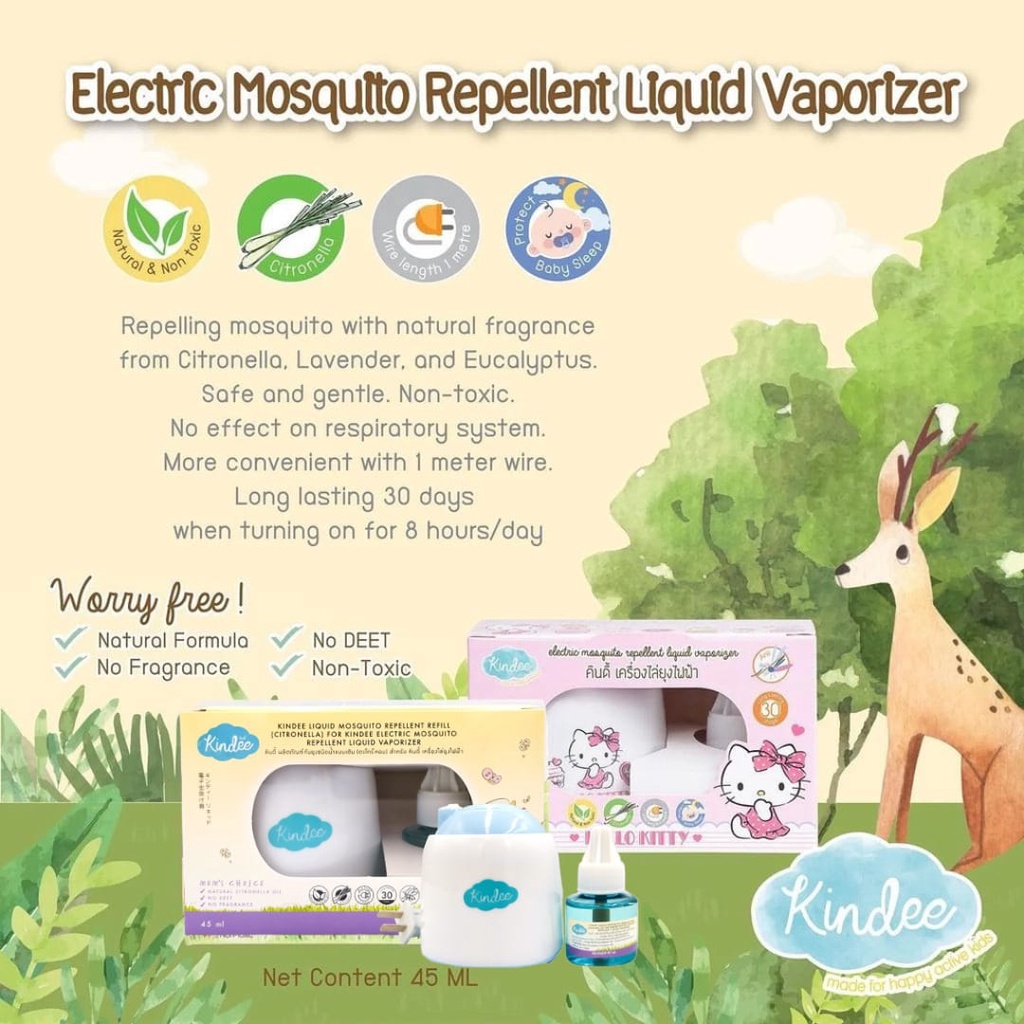 Jual Kindee Electric Mosquito Repellent Liquid Vaporizer Set | Shopee Indonesia