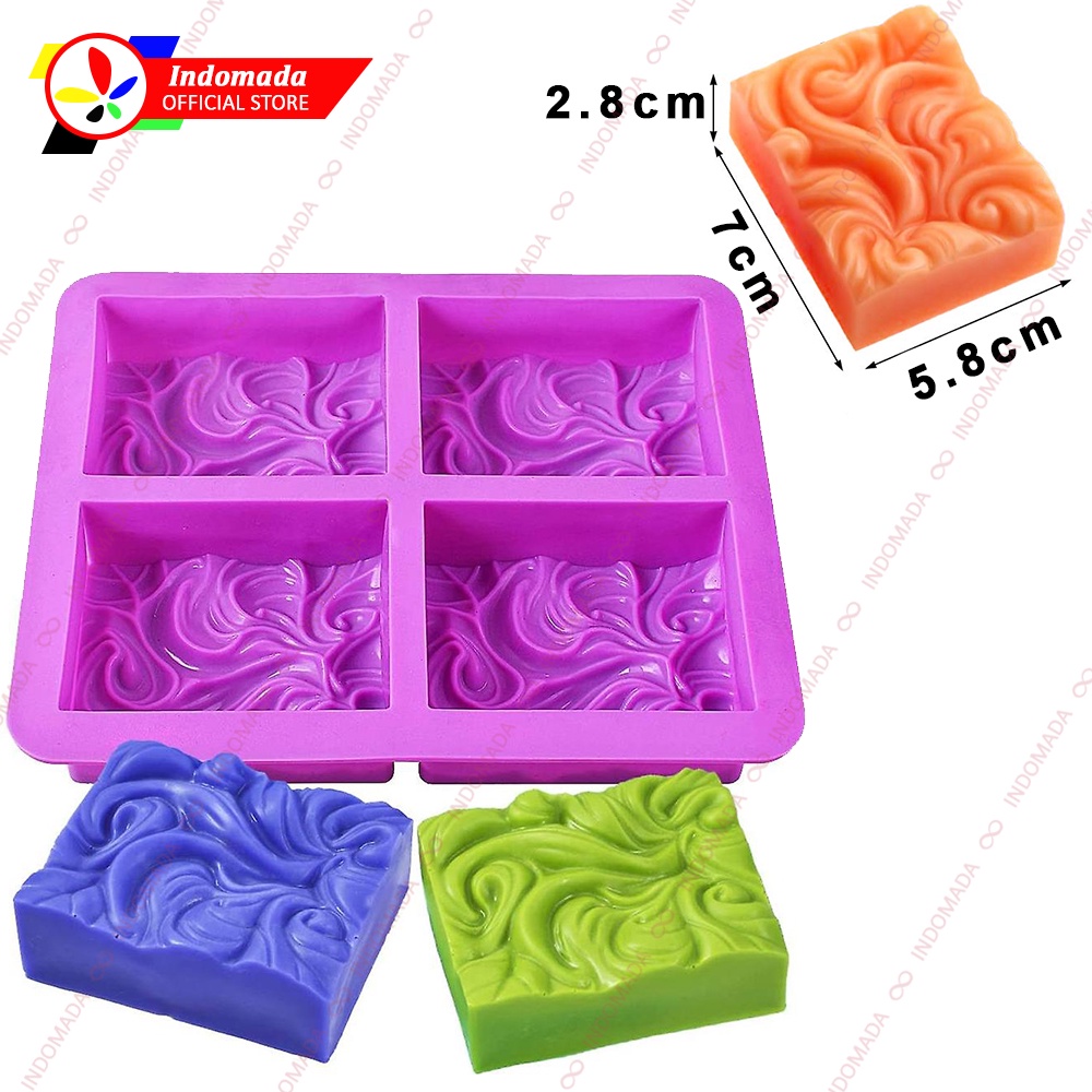 Jual Indomada Cetakan Silikon Sabun Persegi Empat Panjang Besar 7 x 5.8 ...