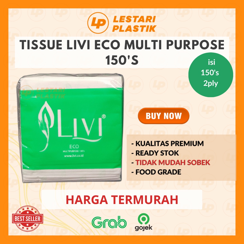 Jual [TERMURAH] TISSUE LIVI ECO MULTI PURPOSE 150's | Tissue kotak meja ...