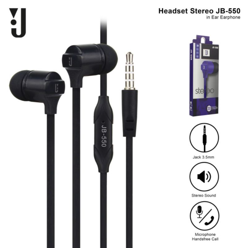 Jual Headset stereo JB-550/Earphone | Shopee Indonesia