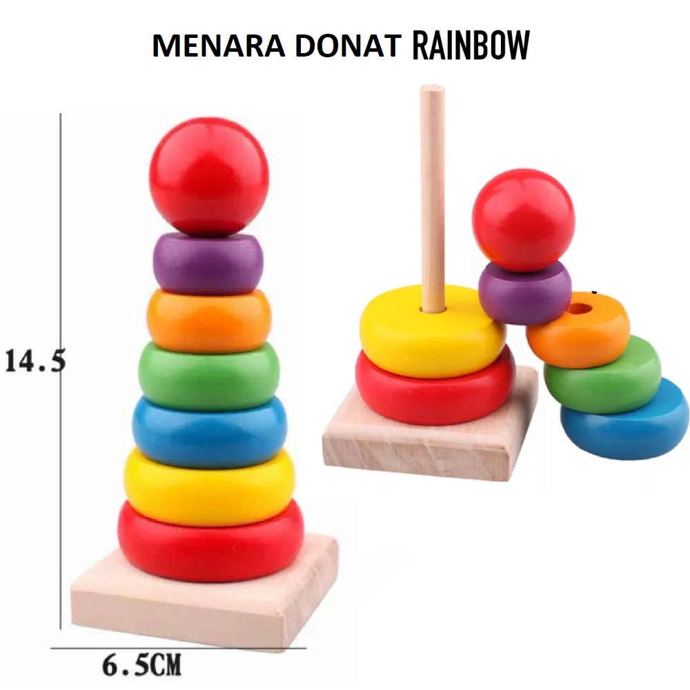 Jual Mainan Edukasi Mengenal Kenal Warna Anak Bayi ( Menara Susun ...