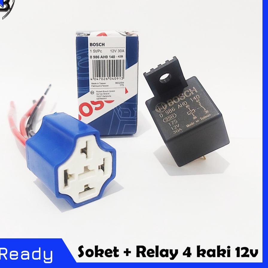Jual Star Seller SOKET RELAY KERAMIK + RELAY BOSCH 4 KAKI 12V / RELAY ...