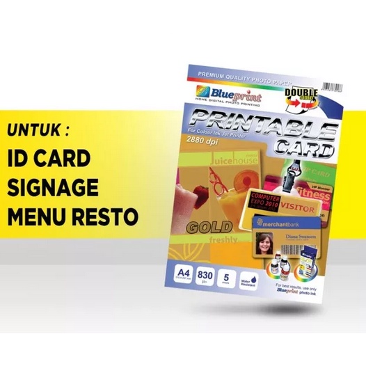 Jual Printable Card Gold Blueprint Kertas ID Card / Kartu Nama / PVC ...