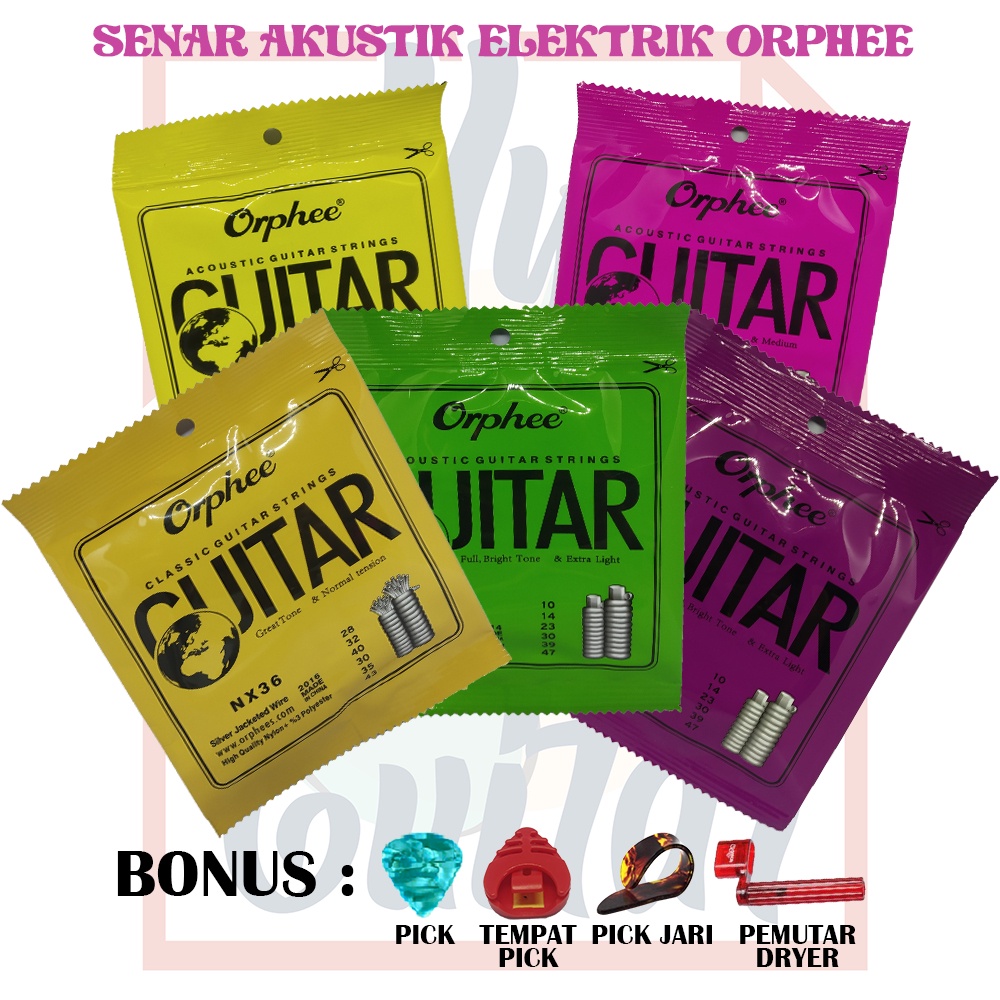Jual Senar Gitar Orphee Akustik 1 SET Kemasan Plastik | Shopee Indonesia