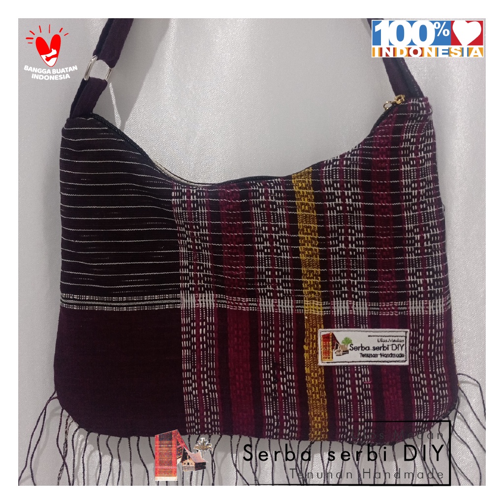 Jual Tas Selempang Pria/Wanita Bahan Ulos Tenun BIG | Shopee Indonesia