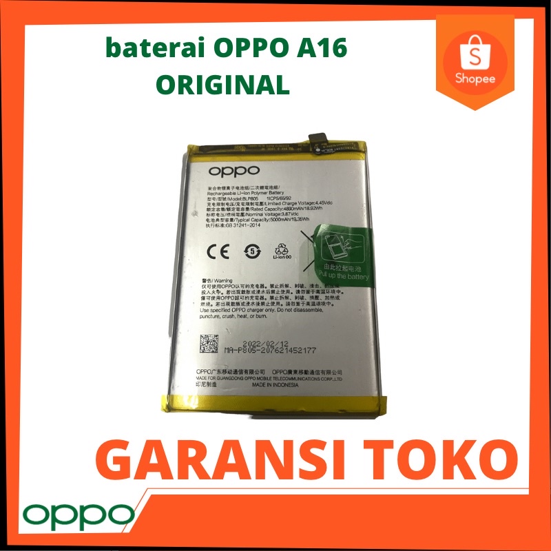 Jual baterai OPPO A16 ORIGINAL | Shopee Indonesia