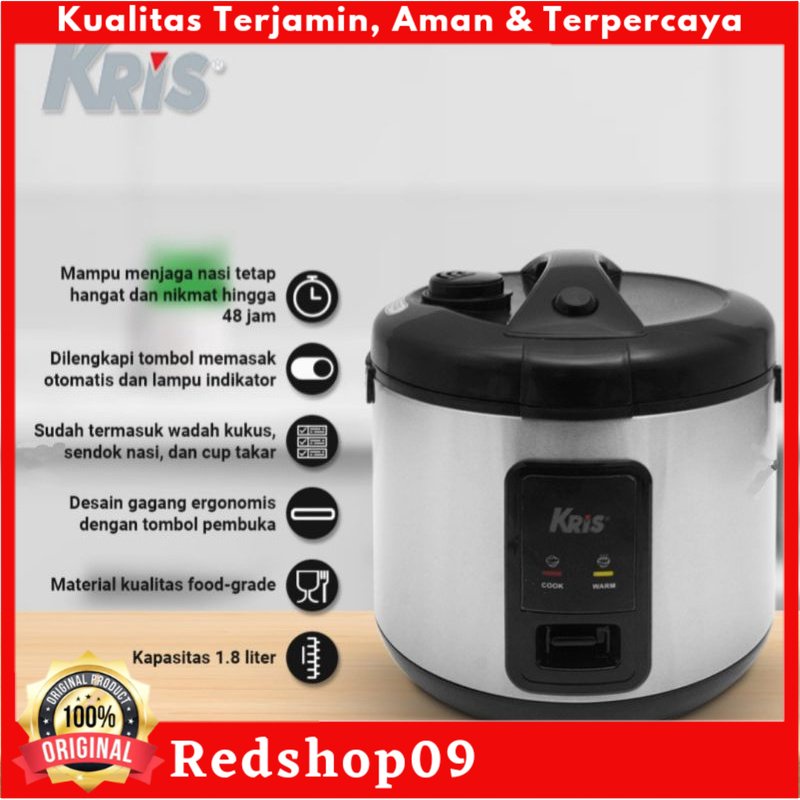 Jual Kris 1.8 Ltr Deluxe Rice Cooker - Silver | Shopee Indonesia