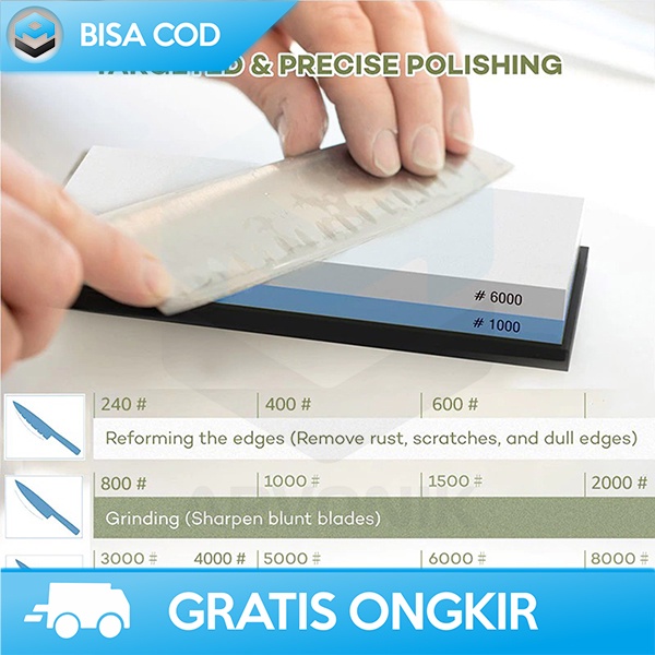 Jual BATU PENGASAH DUAL GRIT 1000 3000 BATU ASAHAN PRESISI 18x6x3CM ...