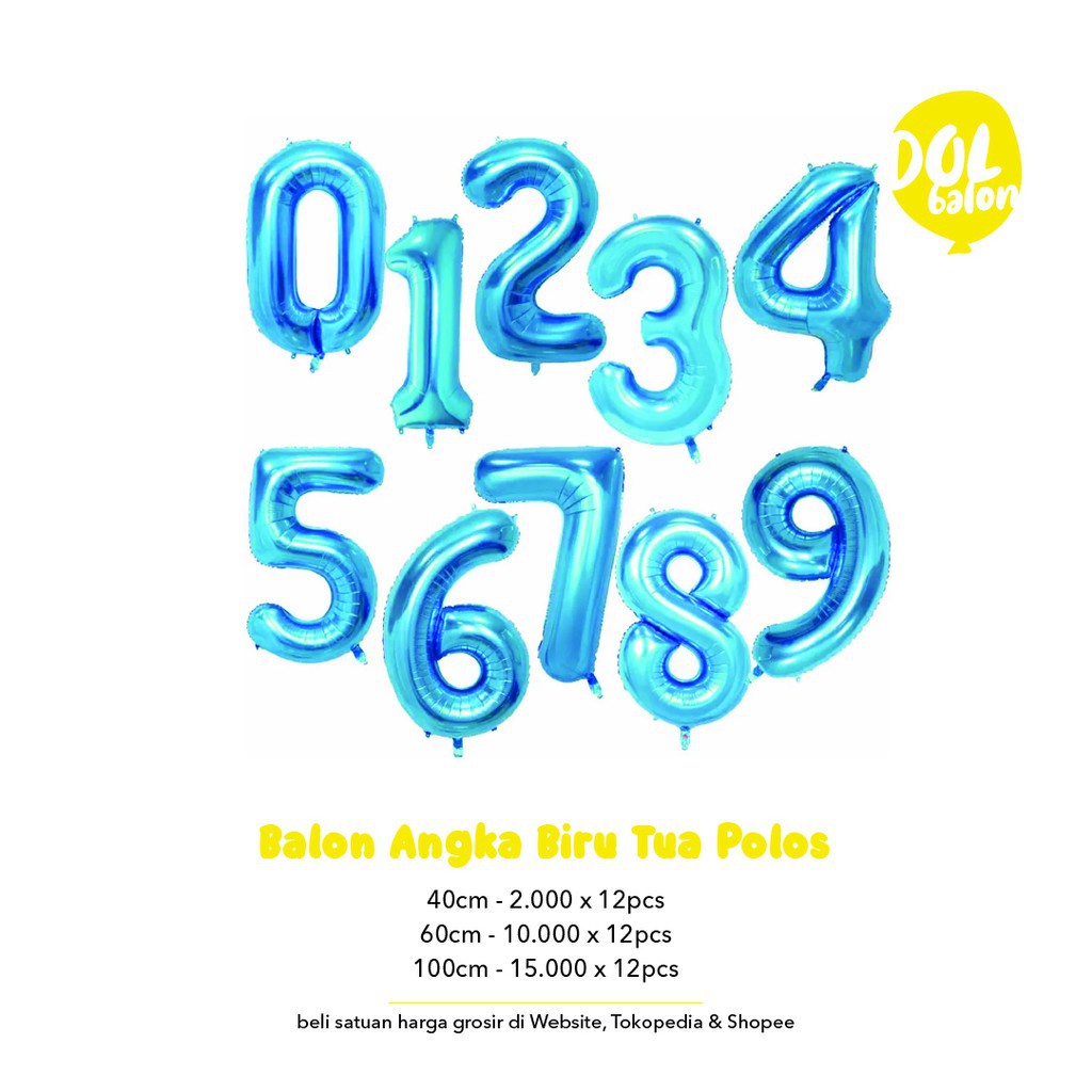 Jual Balon Angka Biru Tua Polos 100cm | Shopee Indonesia