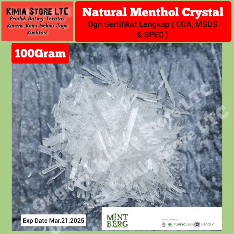 Jual Menthol Crystal 100Gram / Menthol Kristal 100gram ( Food Grade ...