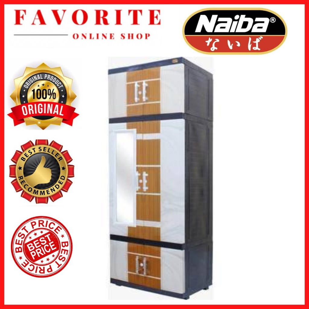 Jual LEMARI PAKAIAN NAIBA 3 SUSUN NAIBA 1524 FIT LEMARI KACA NAIBA ...