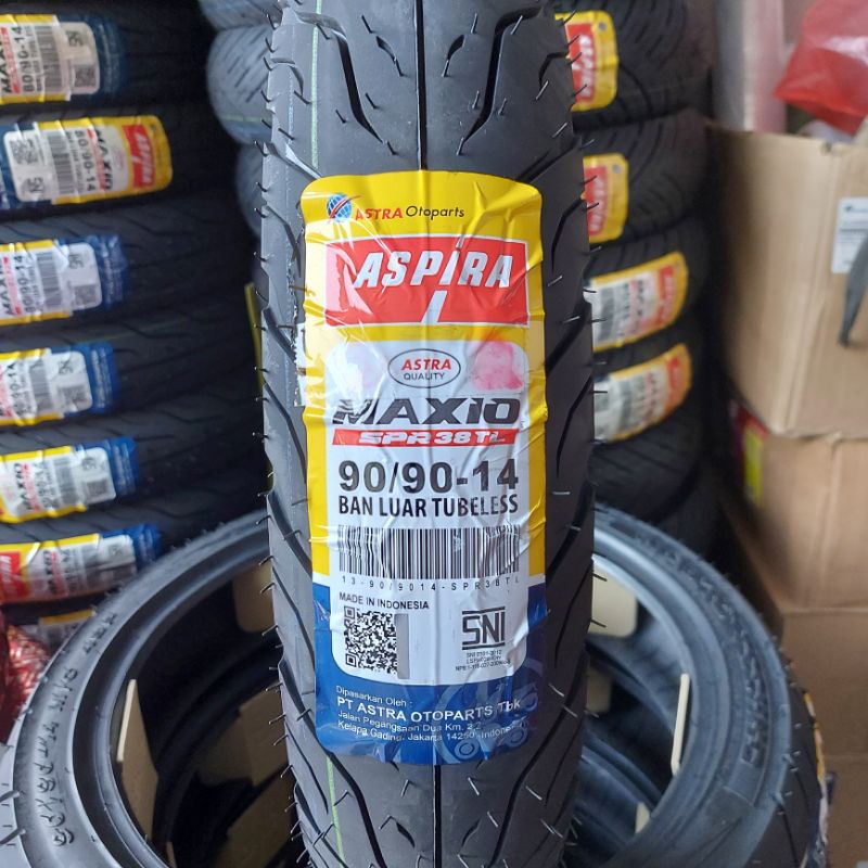 Jual BAN TUBELES ASPIRA MAXIO SPR 38 TL 90/90-14 ORIGINAL 100% MURAH | Shopee Indonesia