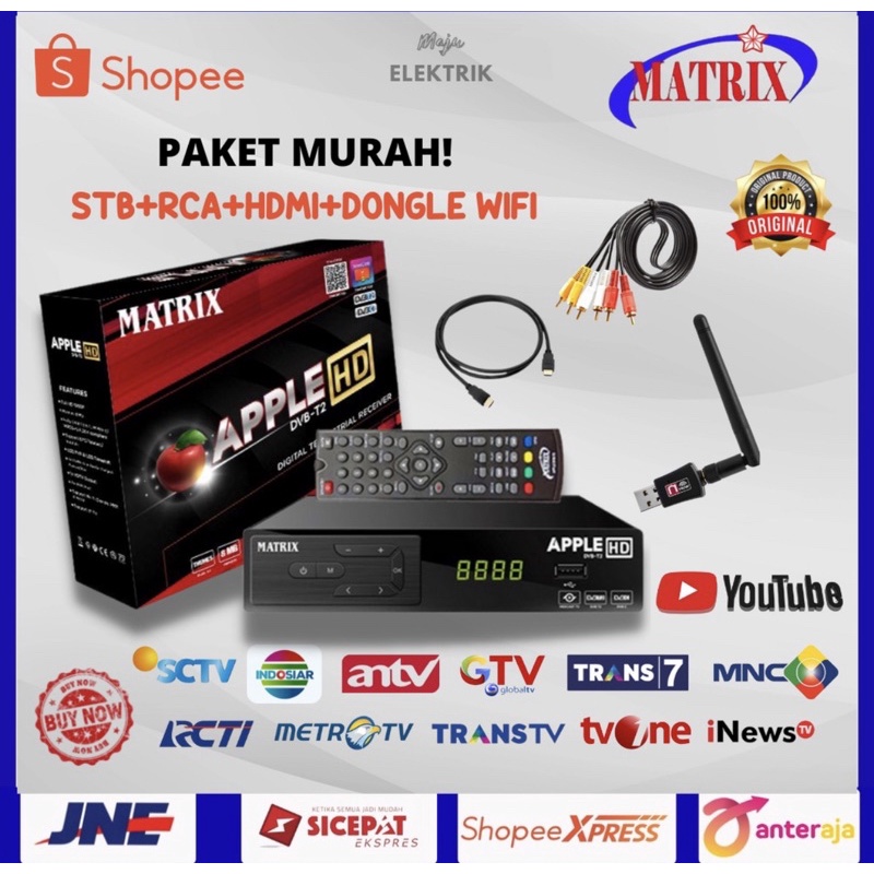 Jual stb matrix merah piala dunia paket lengkap untuk tv tabung SET TOP ...