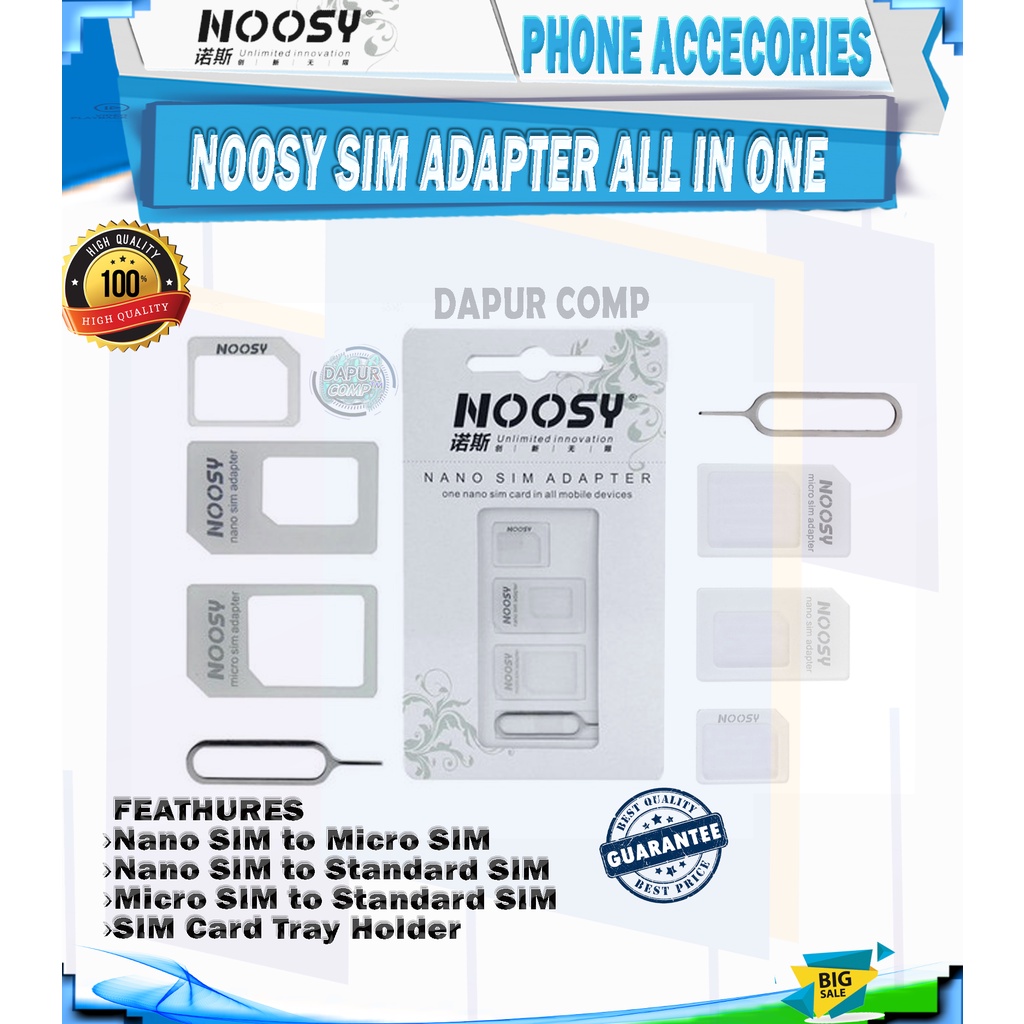 Jual SIM ADAPTER ALL IN ONE KIT ADAPTER NOOSY 1SET | Shopee Indonesia