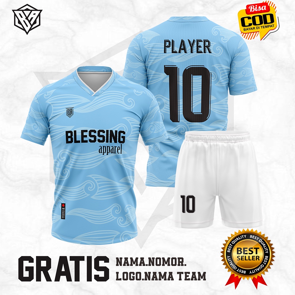 Jual JERSEY BIRU LAUT MOTIF ARMY//JERSEY FUTSAL PRINTING//JERSEY ...