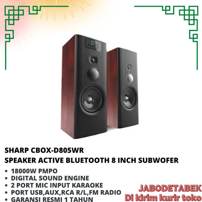 Jual Speaker Aktif Sharp Cbox D805Wr Bluetooth Speaker Karaoke ...