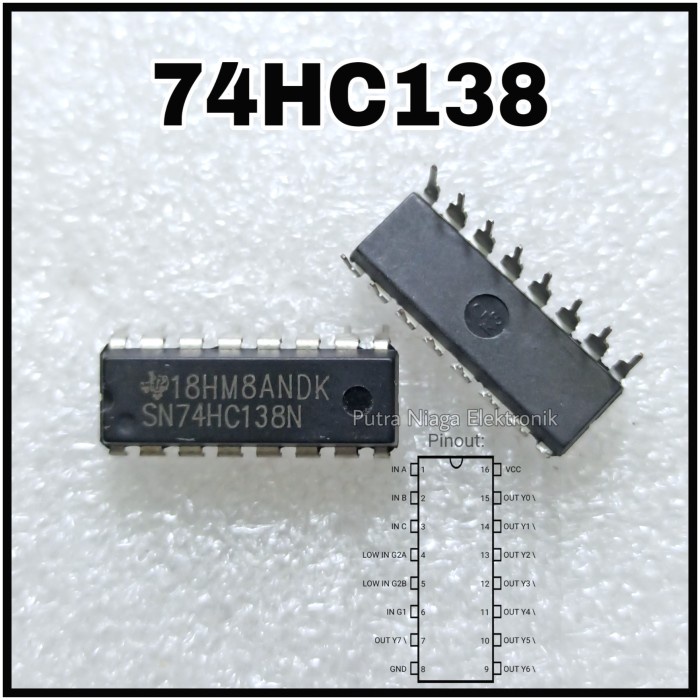 Jual ic TTL 74138 74HC138 dip 16p / SN74HC138N / HD74HC138P putr4n14 ...