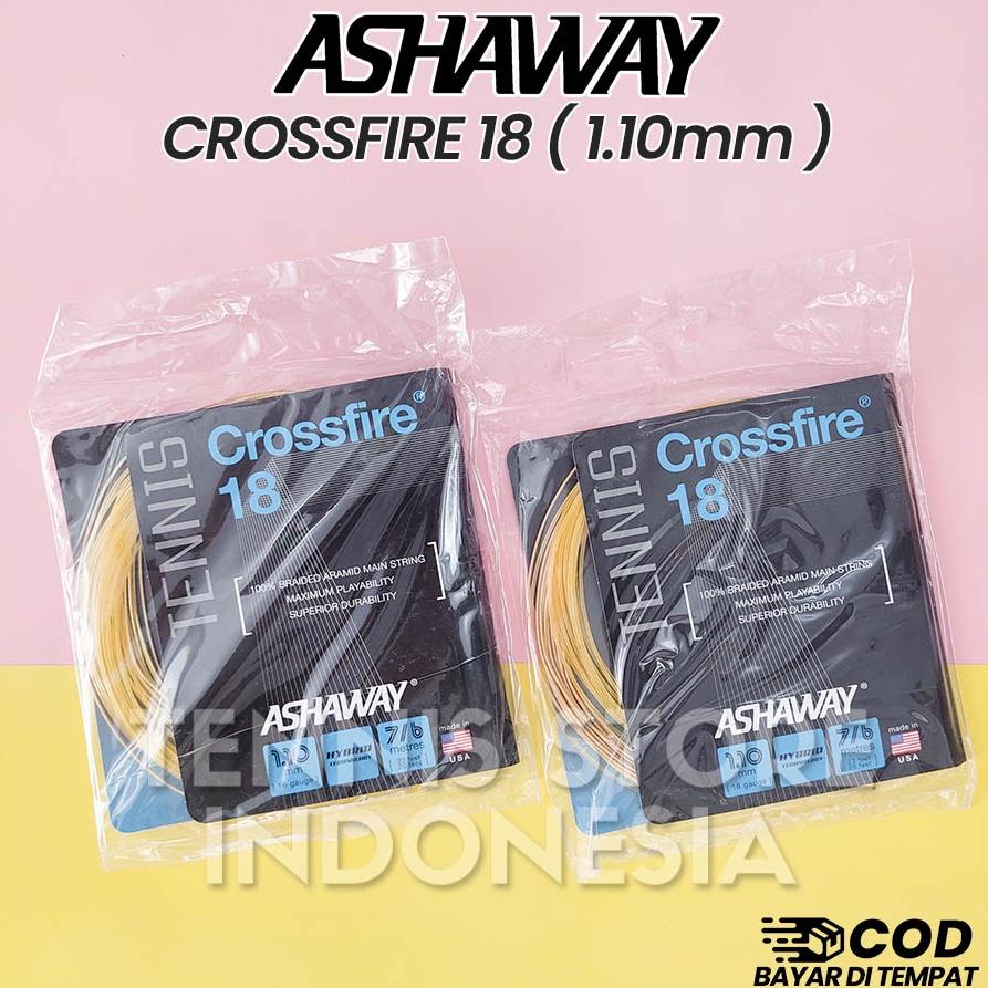 Jual Stok Banyak TM8TA Senar Tenis / Tennis Ashaway Crossfire 18 Kevlar 1.10/18g String Original ...