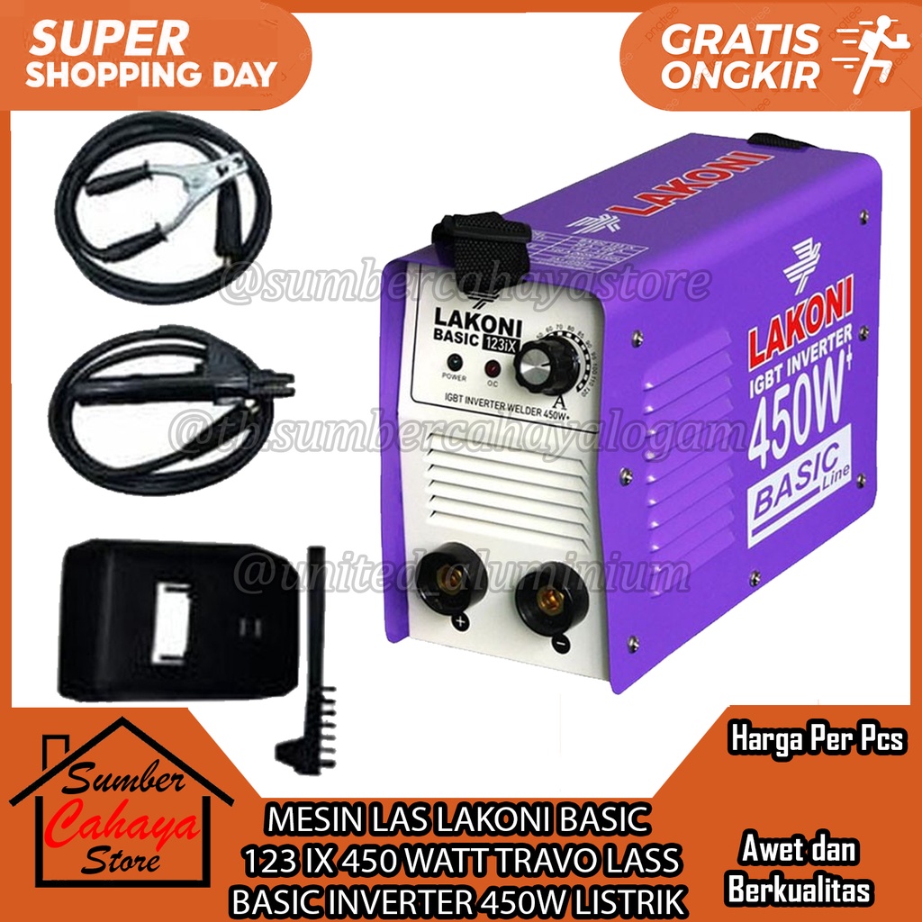 Jual MESIN LAS INVERTER LAKONI BASIC FALCON 123 IX TRAVO LASS 450 WATT ...