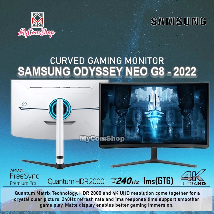 Jual SAMSUNG ODYSSEY NEO G8 CURVED GAMING MONITOR 32-INCH 4K UHD 240HZ 1MS | Shopee Indonesia