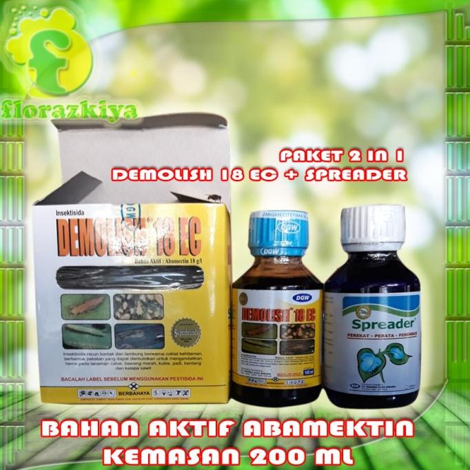 Jual Insektisida bahan aktif abamektin Demolish + Spreader kemasan ...