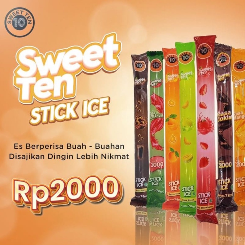 Jual [COD] Sweet Ten Ice VIRAL / Stick Ice / Es Stick Berperisa Buah ...