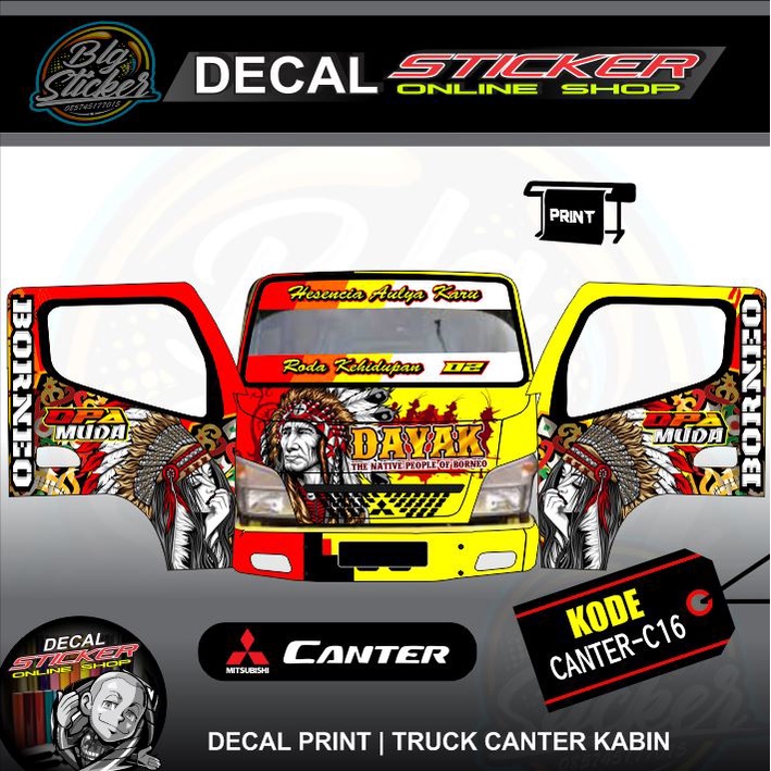 Jual STIKER MOBIL TRUCK CANTER STICKER DECAL PRINT FULL KABIN VARIASI ...