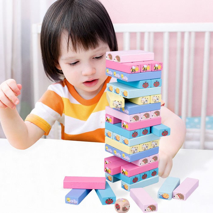 Jual Pedia Toys - Permainan Block Susun High Stack Jenga Stacko Kayu ...