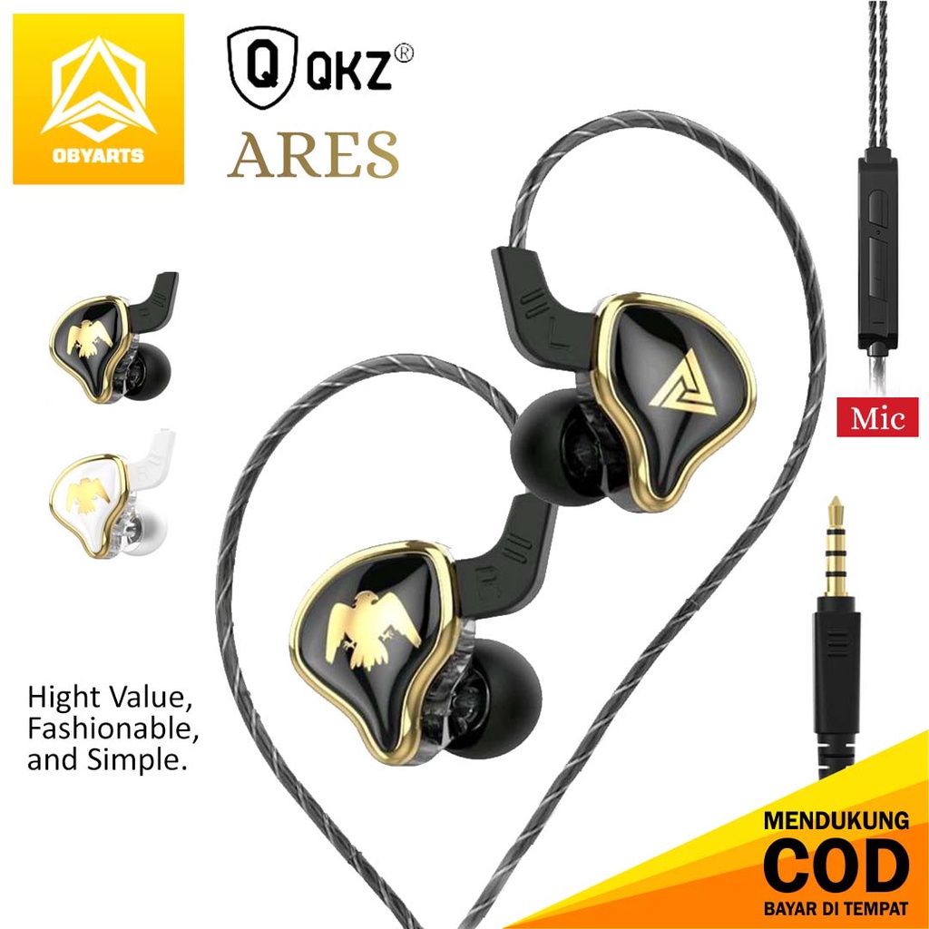 Jual Earphone Qkz Ak6 Ares Aers With Mic Headset Stereo Dynamic Bass