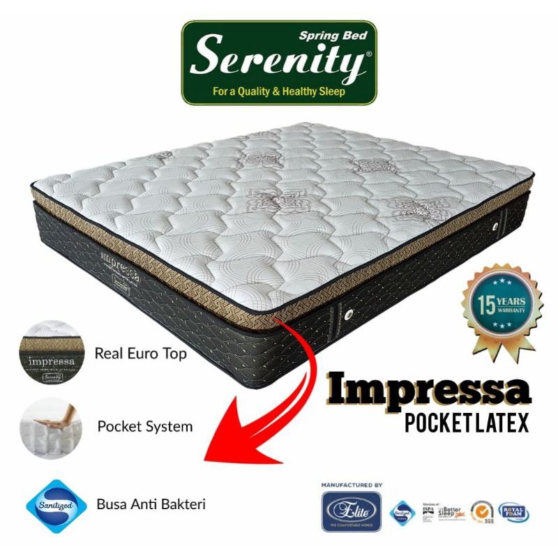 Jual SPRINGBED SERENITY IMPRESSA POCKET SPRING LATEX READY BERBAGAI ...